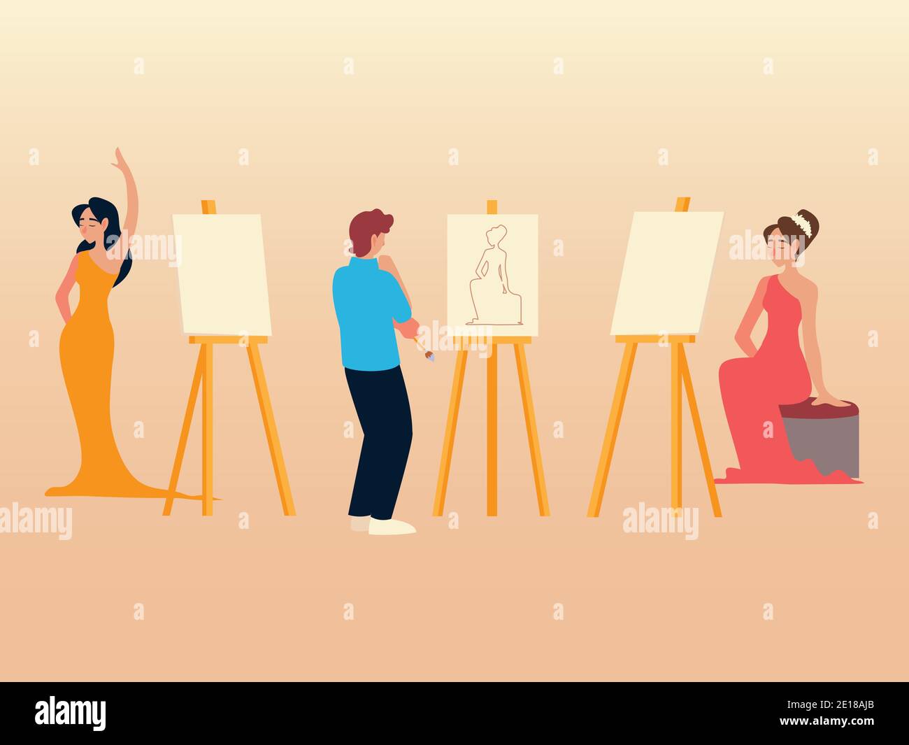 Drawing class posing model hi-res stock photography and images - Alamy