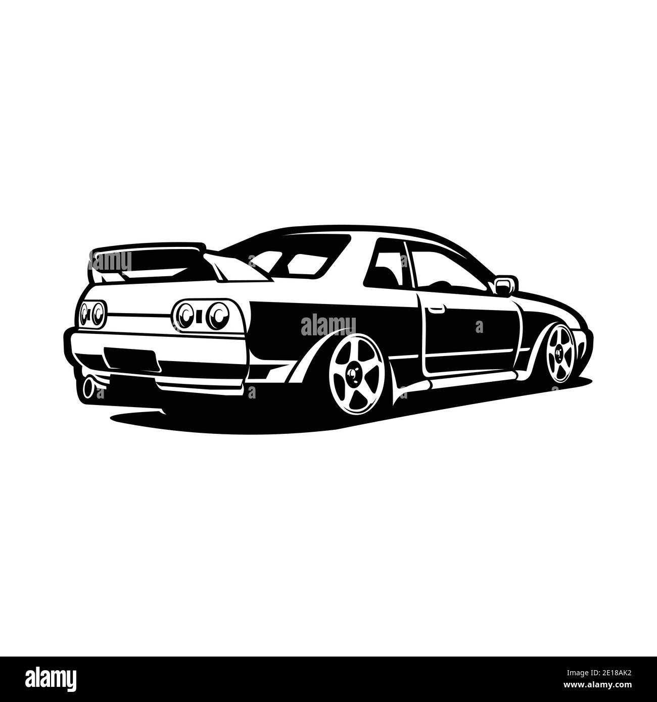 japanese sport car rear view vector image isolated Stock Vector Image ...