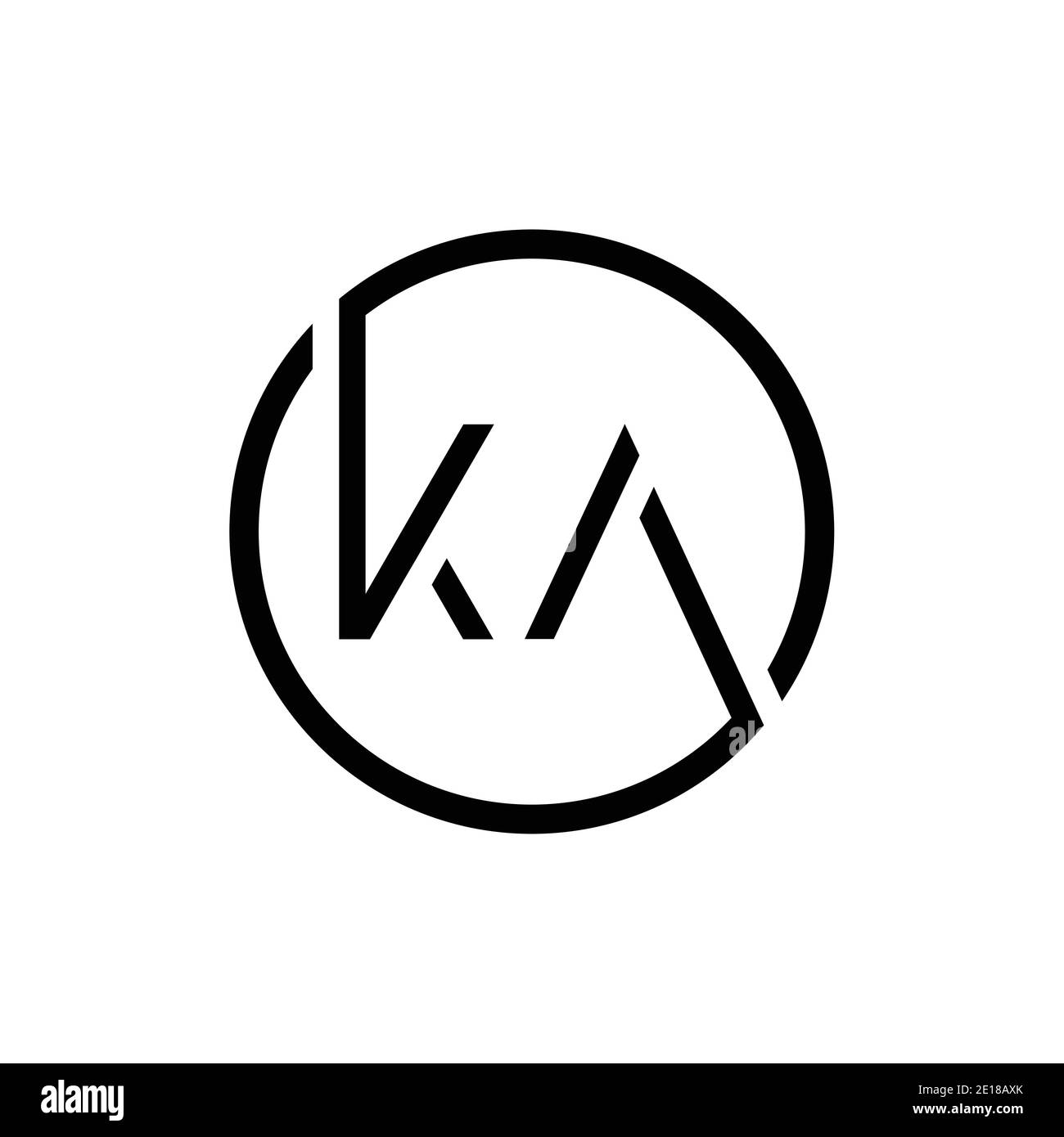 Linked Letter KA Logo Design vector Template. Creative Circle KA ...
