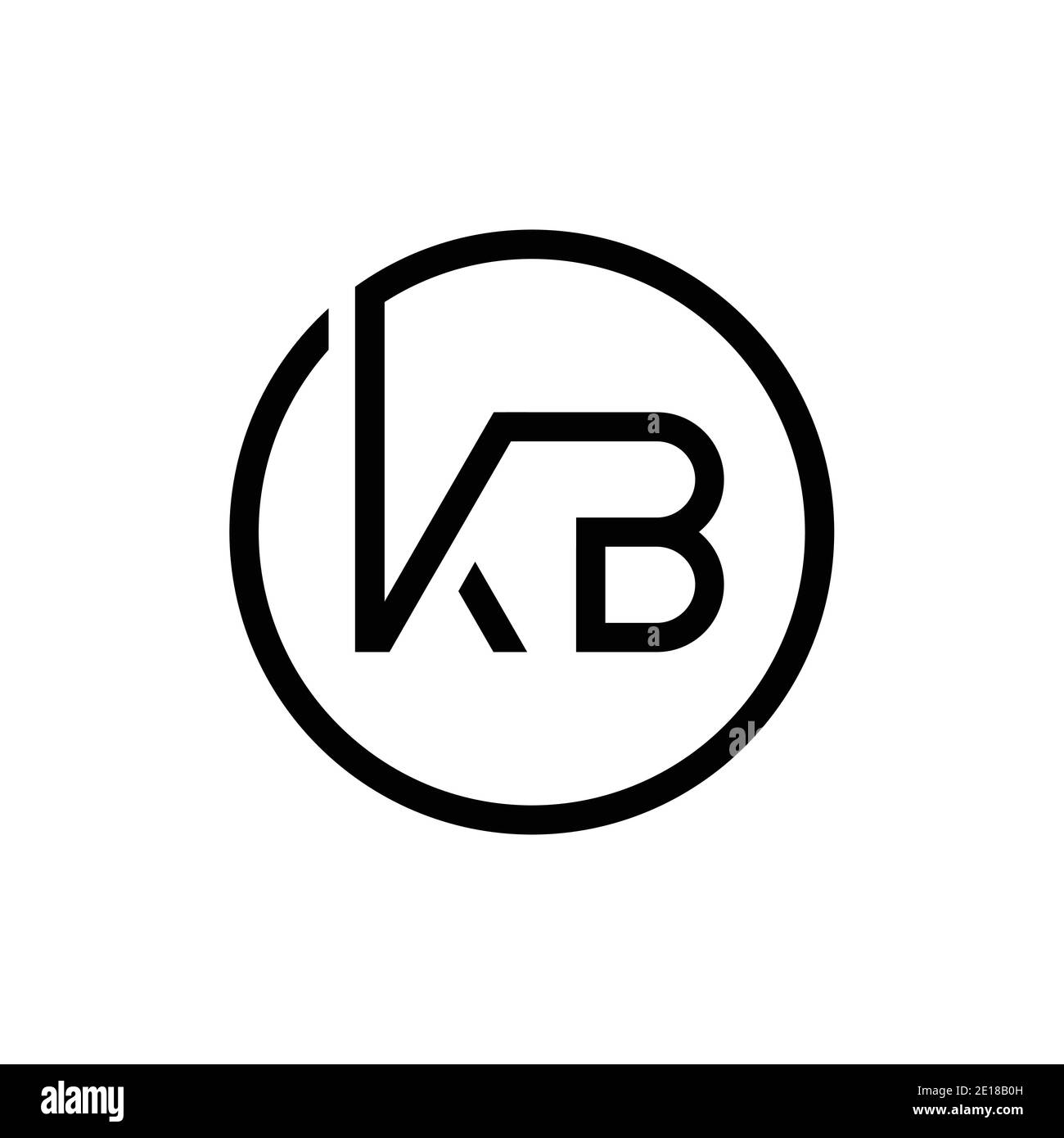 Linked Letter KB Logo Design vector Template. Creative Circle KB ...