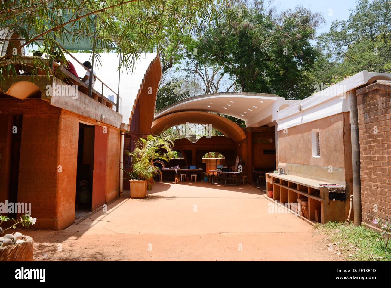 Auroville Earth institute Stock Photo - Alamy