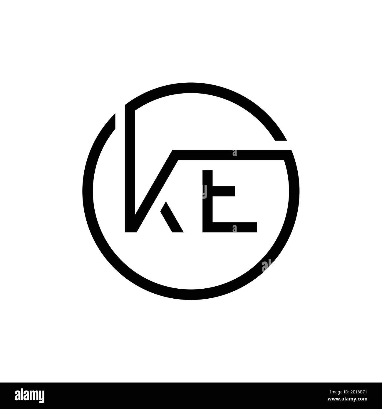 Linked Letter KE Logo Design vector Template. Creative Circle KE ...