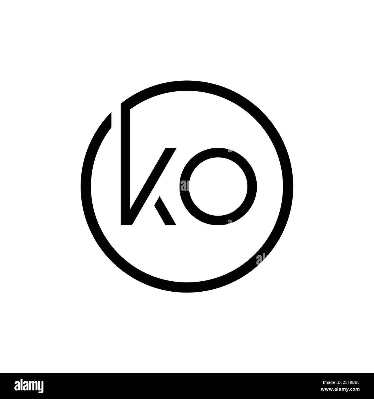 Linked Letter KO Logo Design vector Template. Creative Circle KO ...