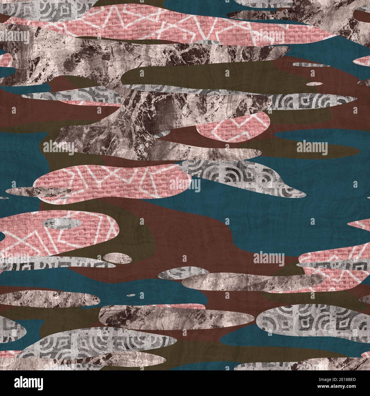 Seamless collage in camo shapes vivid montage Stock Photo - Alamy