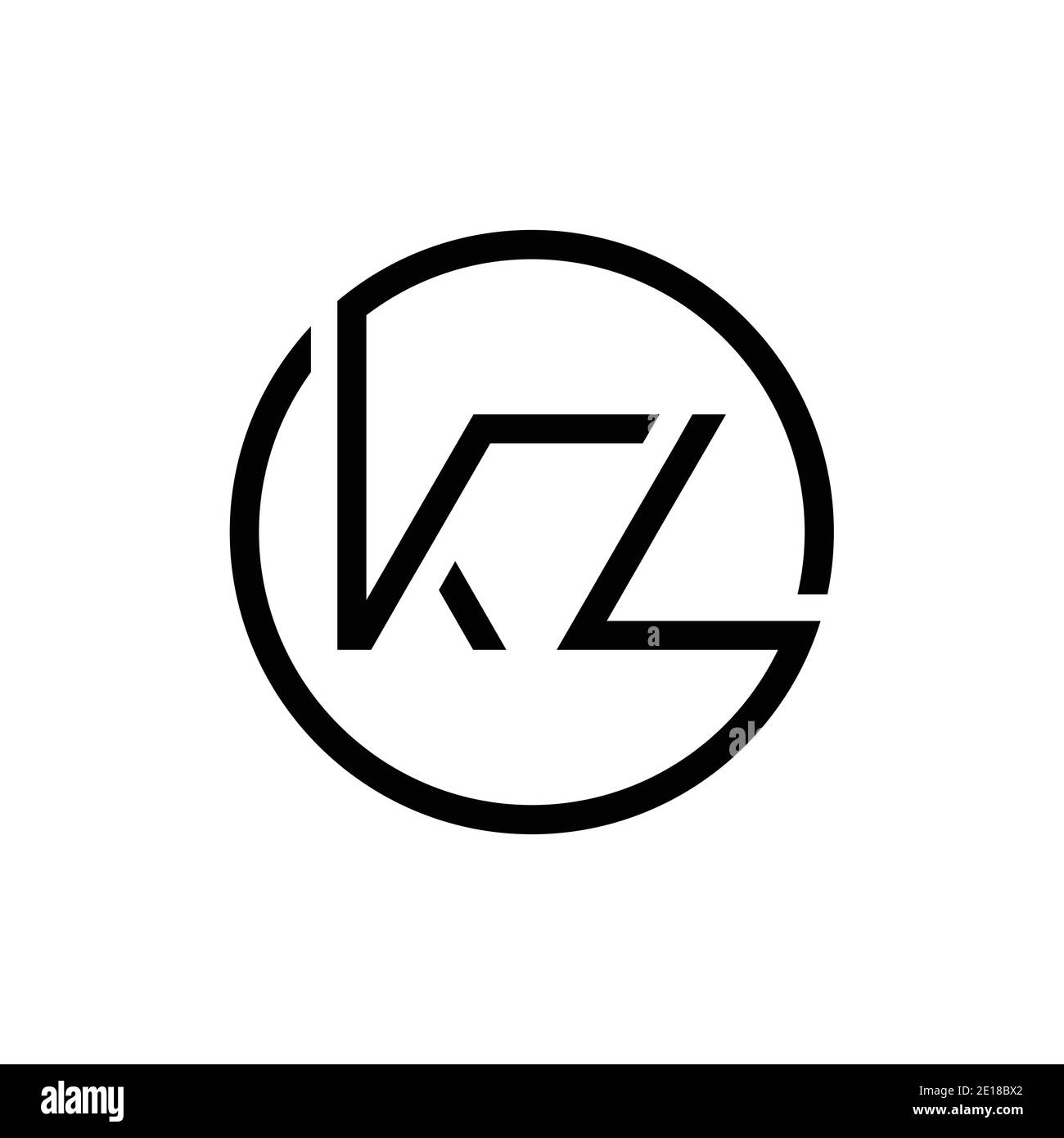 Linked Letter KZ Logo Design vector Template. Creative Circle KZ ...