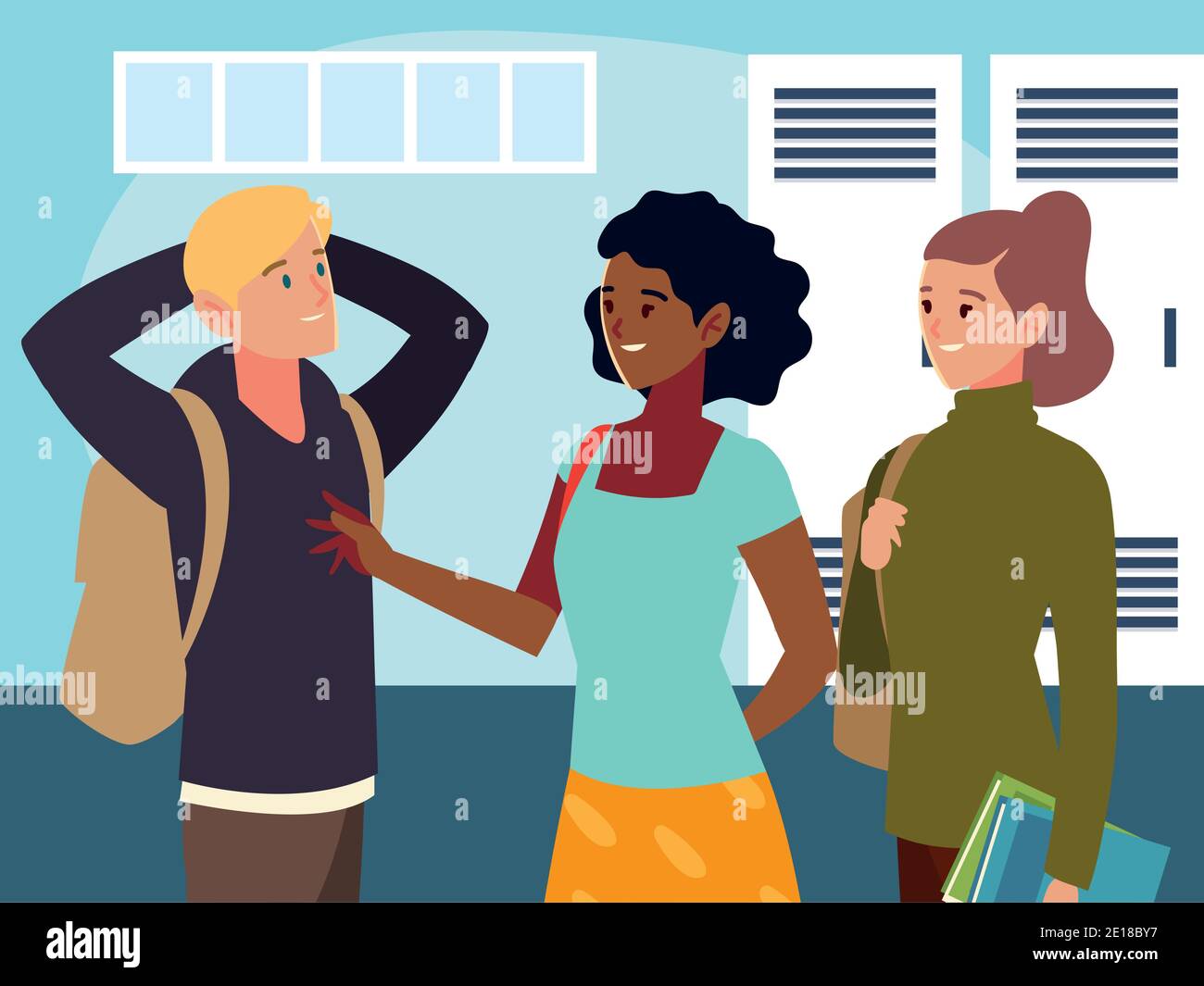 Young teen school students talking Stock Vector Images - Alamy