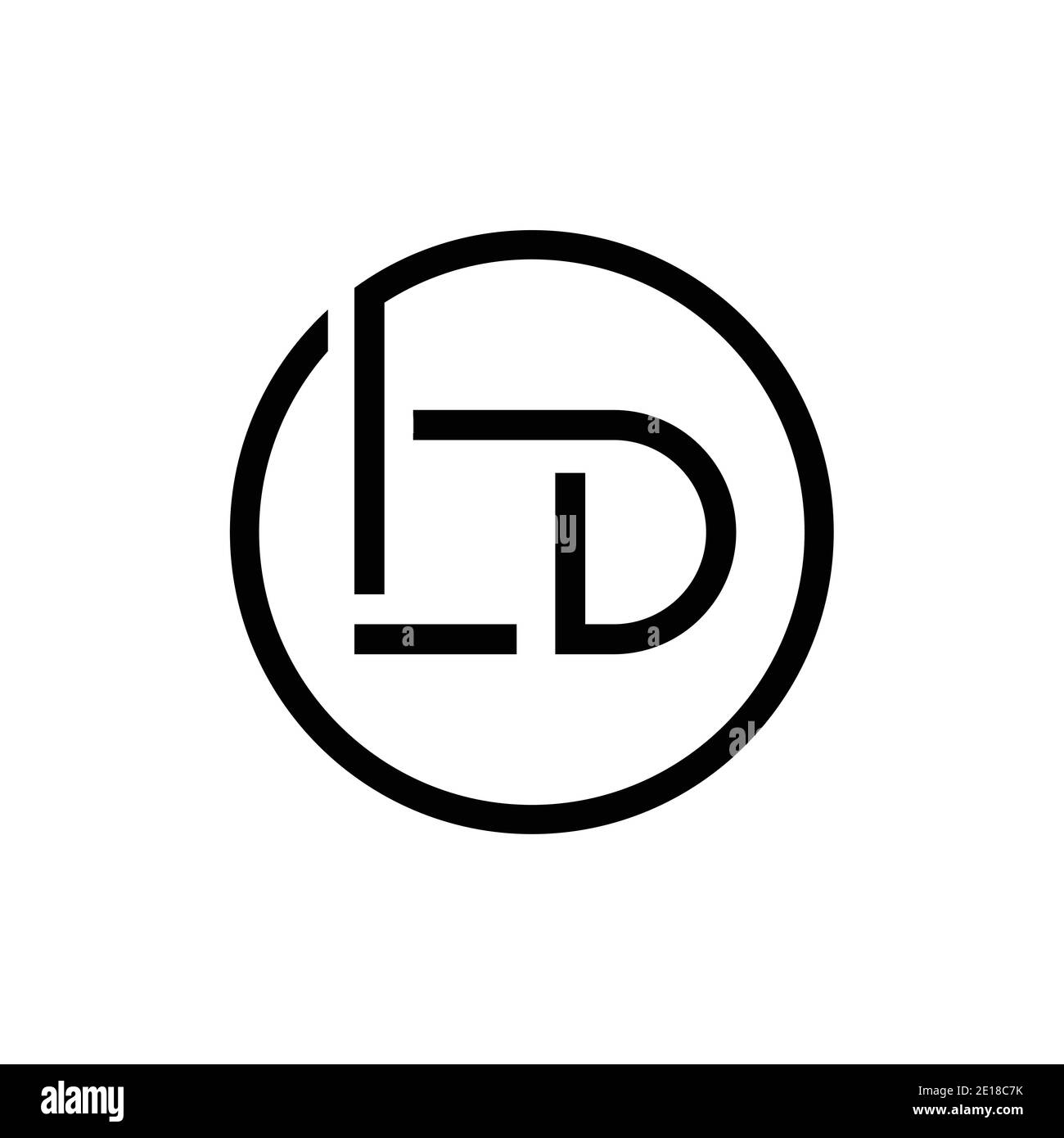 Initial Circle LD letter Logo Design vector Template. Abstract Letter LD logo Design Stock ...