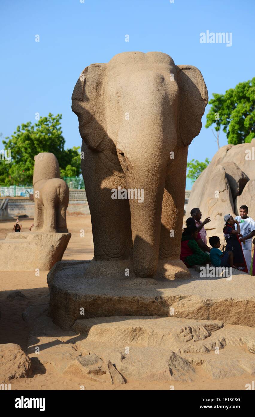 Five Rathas monument complex in Mahabalipuram, India Stock Photo - Alamy
