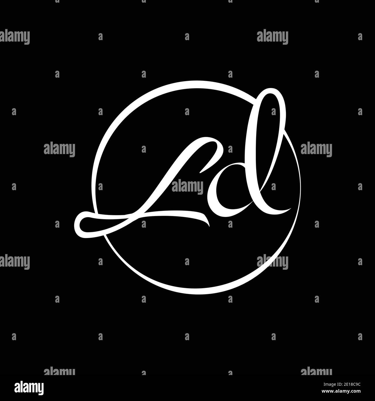 Initial LD letter Logo Design vector Template. Abstract Script Letter ...