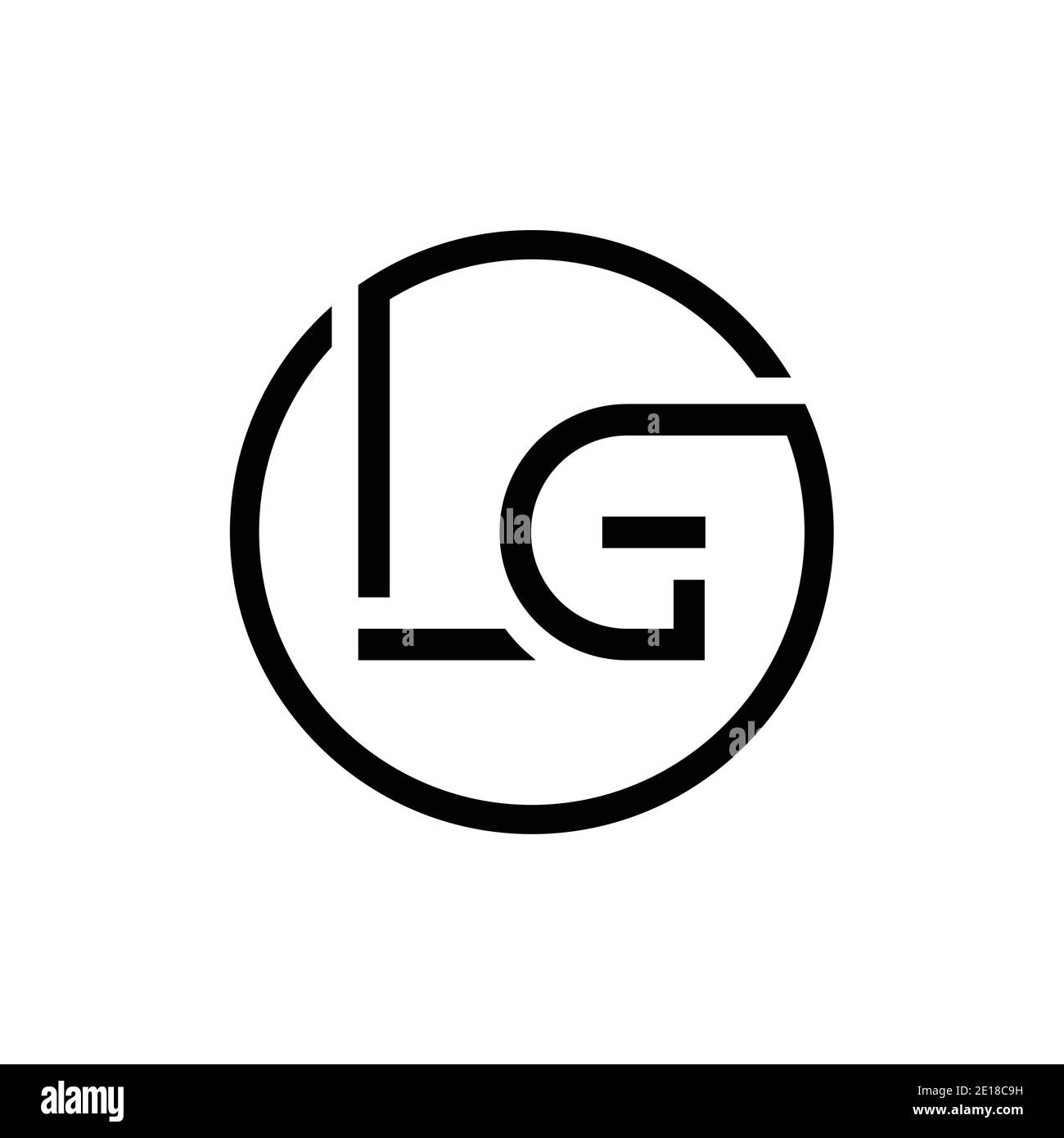 Initial Circle LG letter Logo Design vector Template. Abstract Letter ...