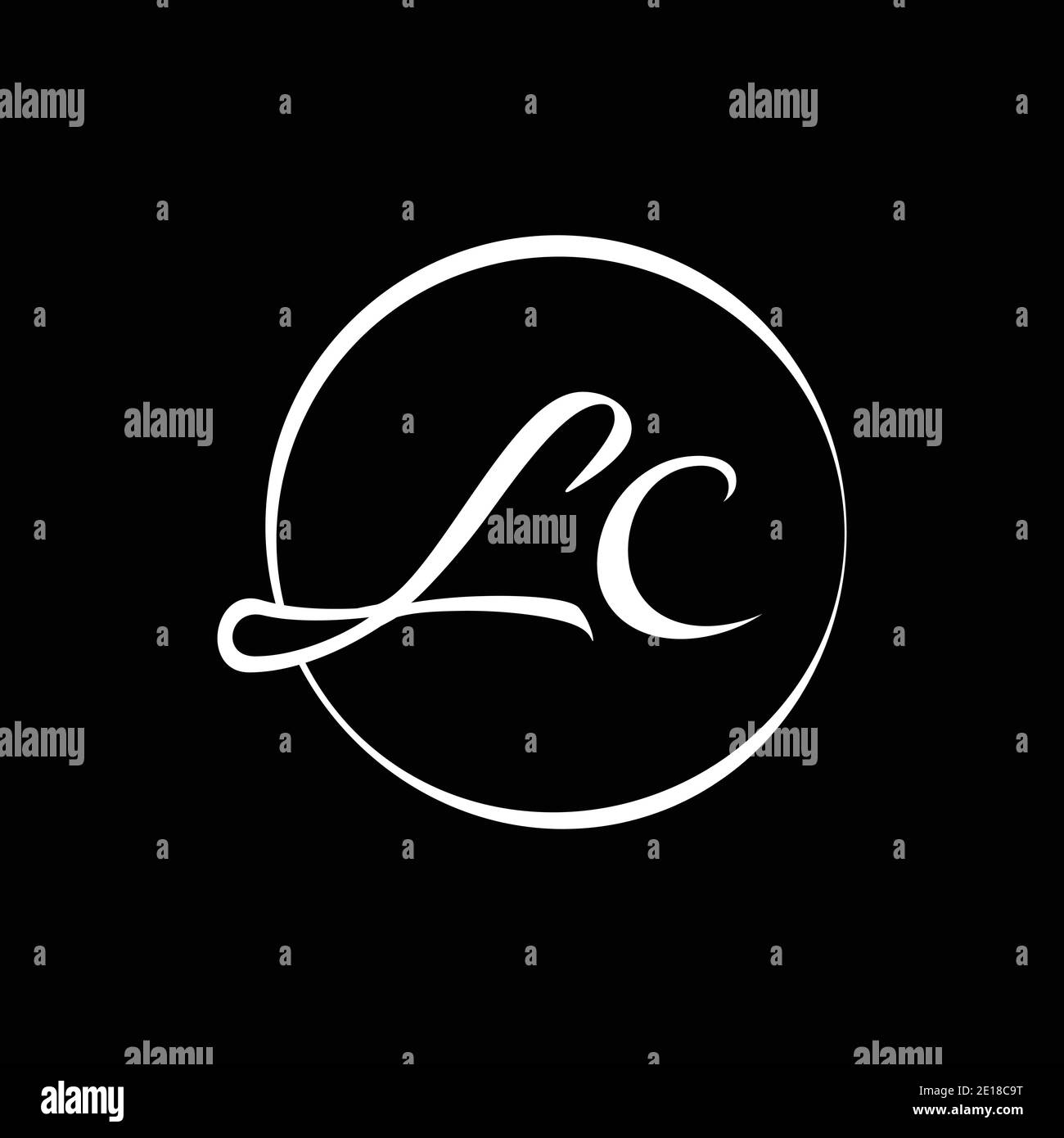 Initial LC letter Logo Design vector Template. Abstract Script Letter ...