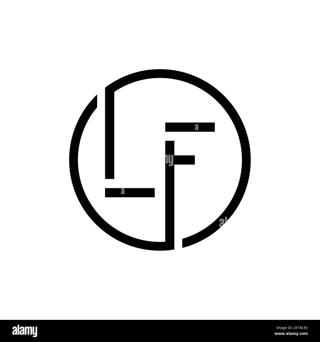 Initial Circle LF letter Logo Design vector Template. Abstract Letter LF logo Design Stock ...
