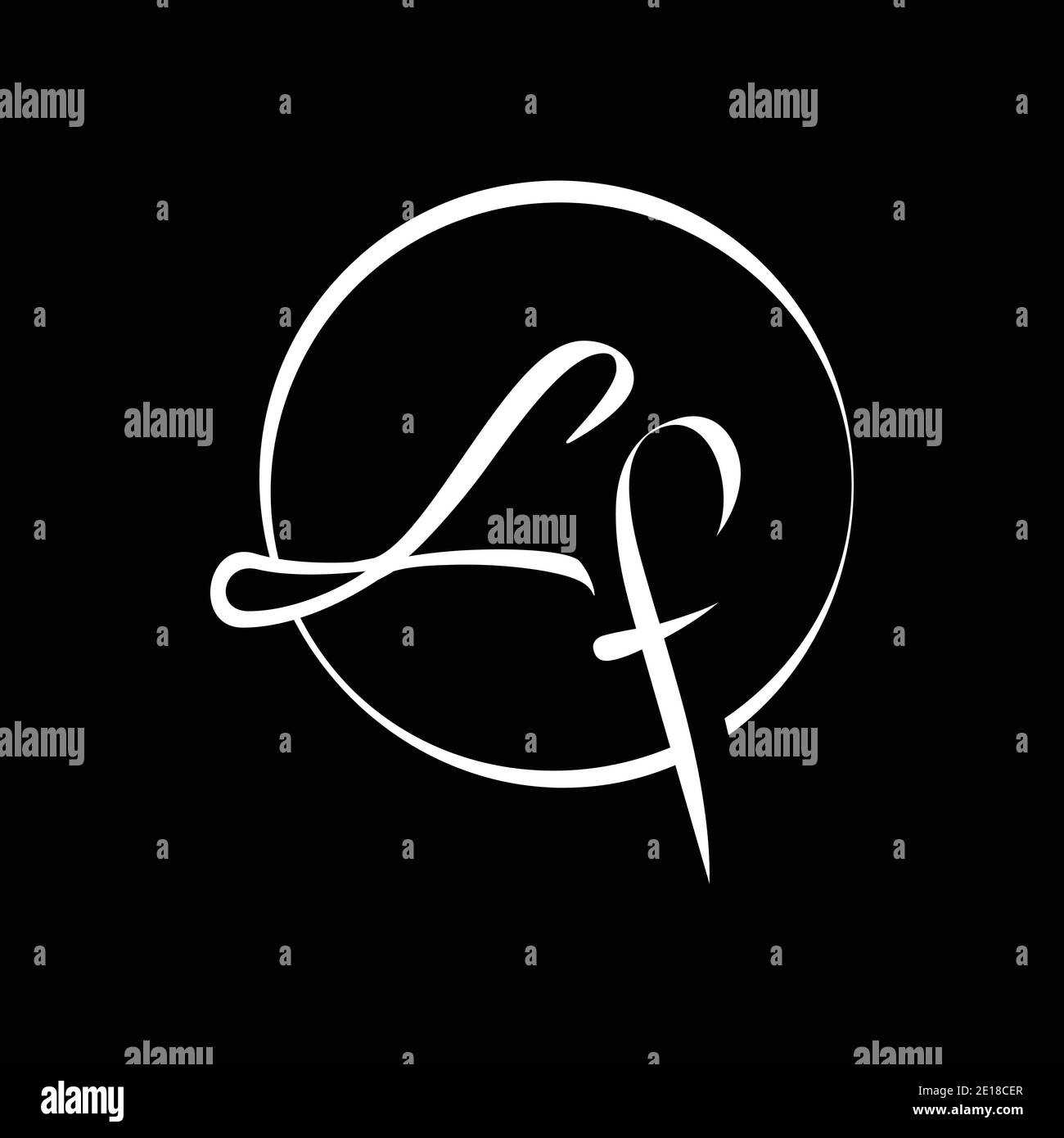 Initial LF letter Logo Design vector Template. Abstract Script Letter ...