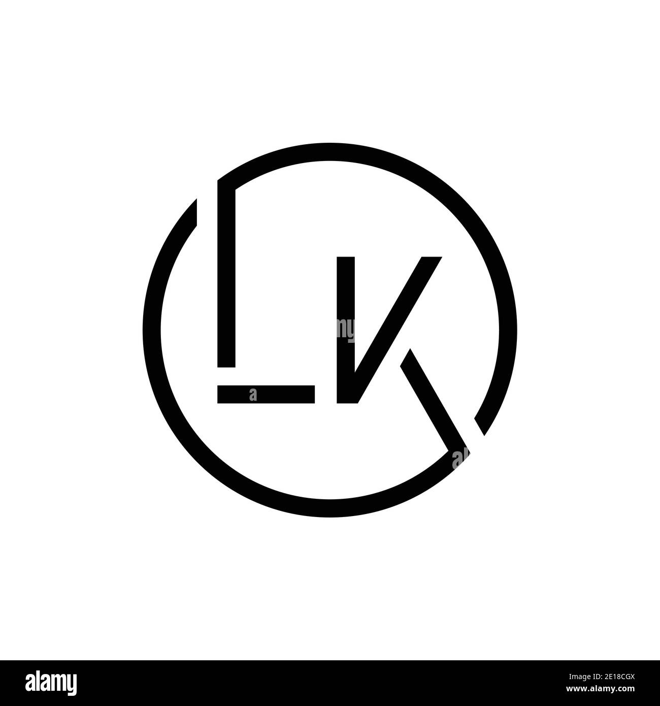 Initial Circle LK letter Logo Design vector Template. Abstract Letter ...