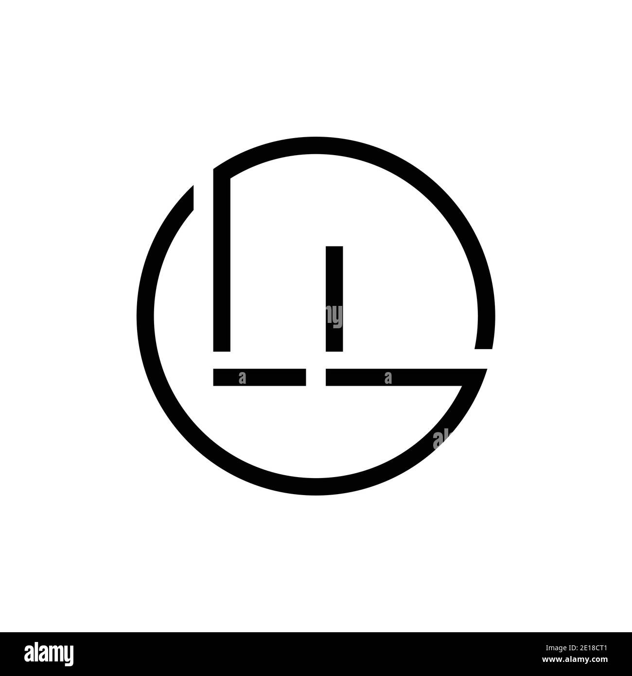 Initial Circle LL letter Logo Design vector Template. Abstract Letter ...