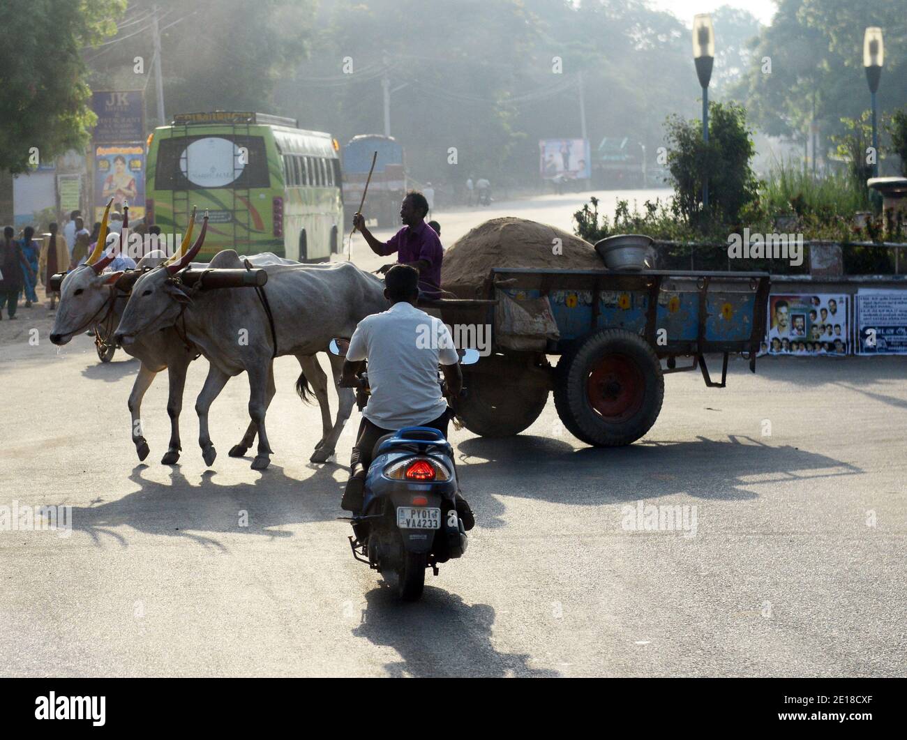A colorful Bullock cart in Tamil Nadu, India Stock Photo - Alamy