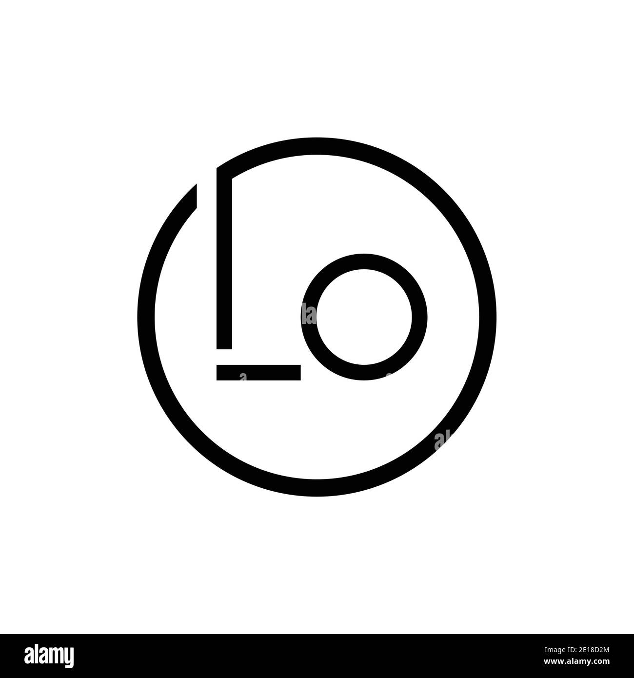 Initial Circle LO letter Logo Design vector Template. Abstract Letter ...