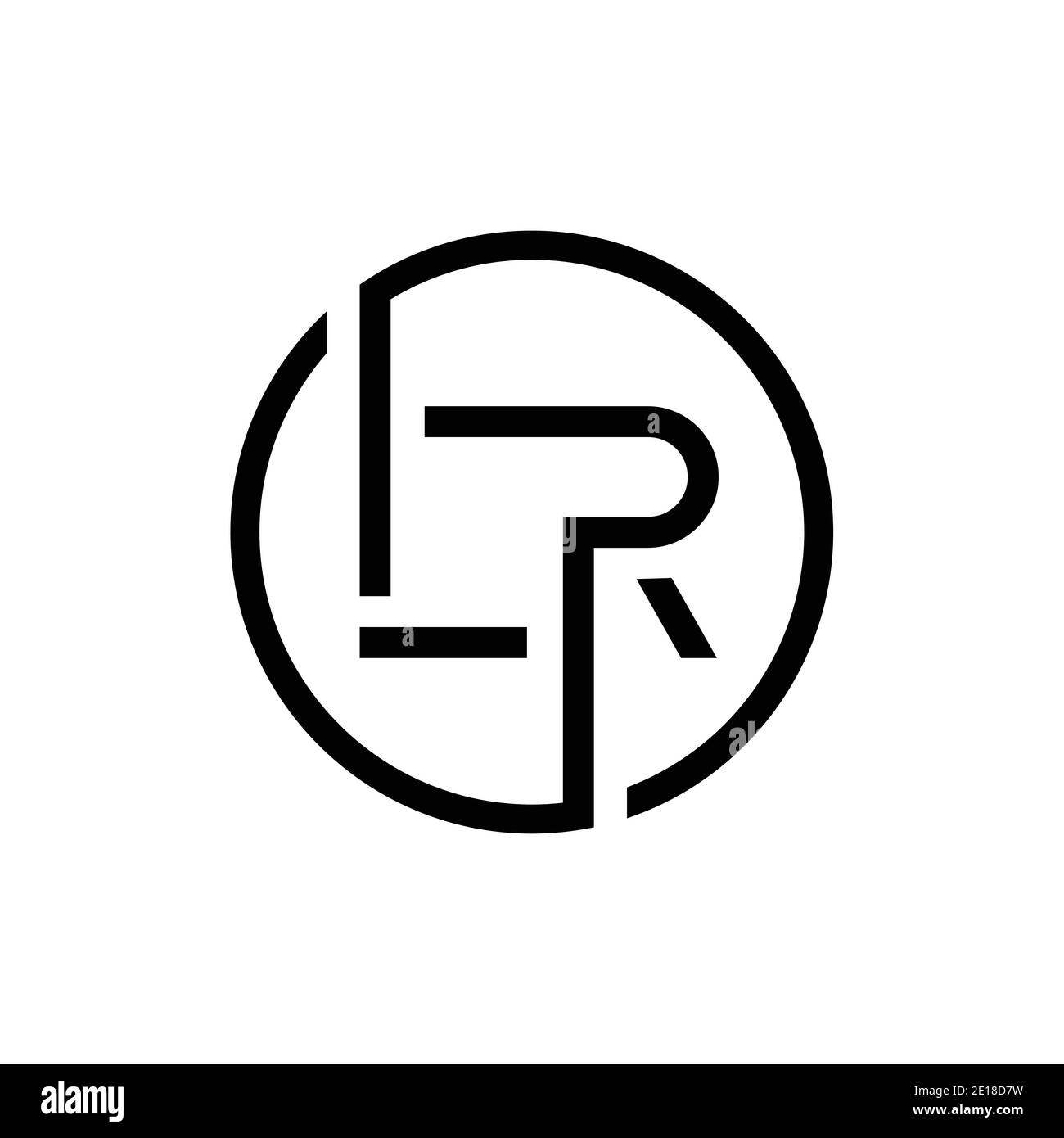Initial Circle LR letter Logo Design vector Template. Abstract Letter ...