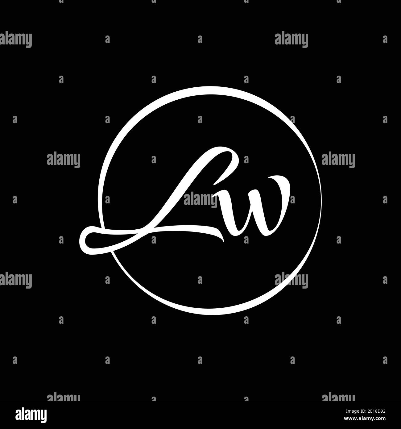 Initial LW letter Logo Design vector Template. Abstract Script Letter ...