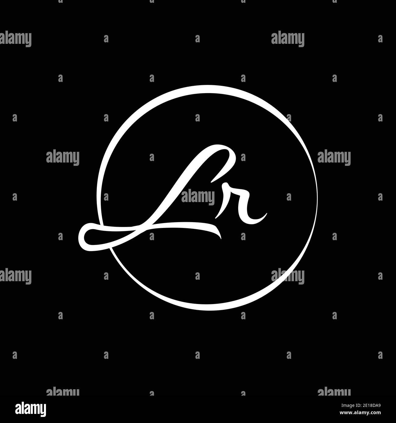 Initial LR letter Logo Design vector Template. Abstract Script Letter ...