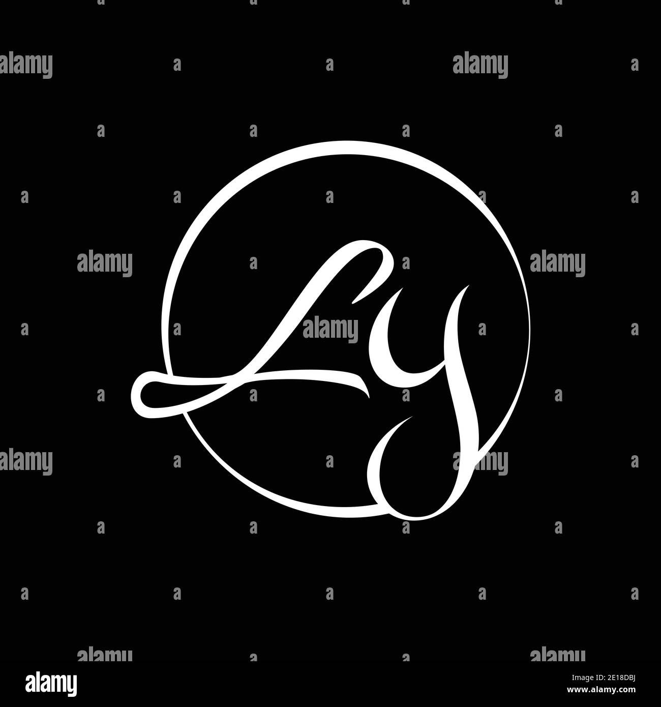 Initial LY letter Logo Design vector Template. Abstract Script Letter ...