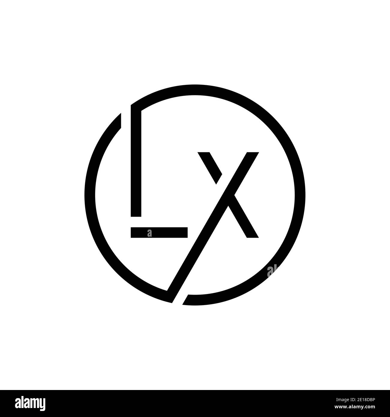 Initial Circle LX letter Logo Design vector Template. Abstract Letter ...