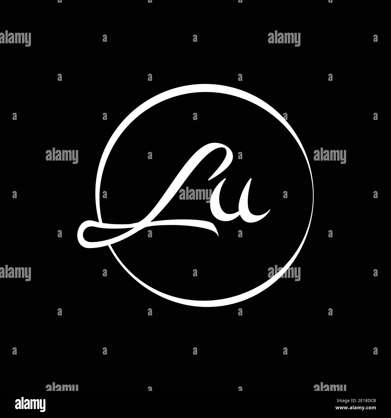 Initial LU letter Logo Design vector Template. Abstract Script Letter ...