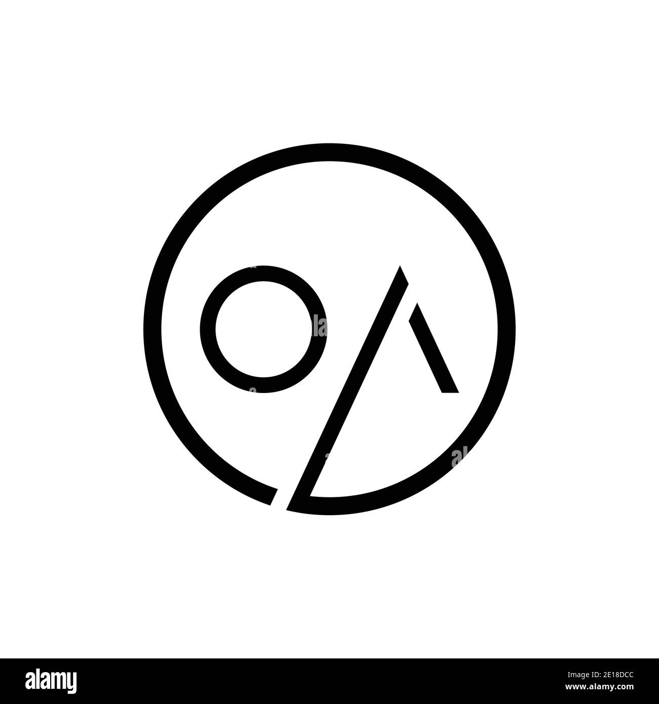 Initial Circle Letter OA Logo Design Vector Template. Abstract Minimal ...