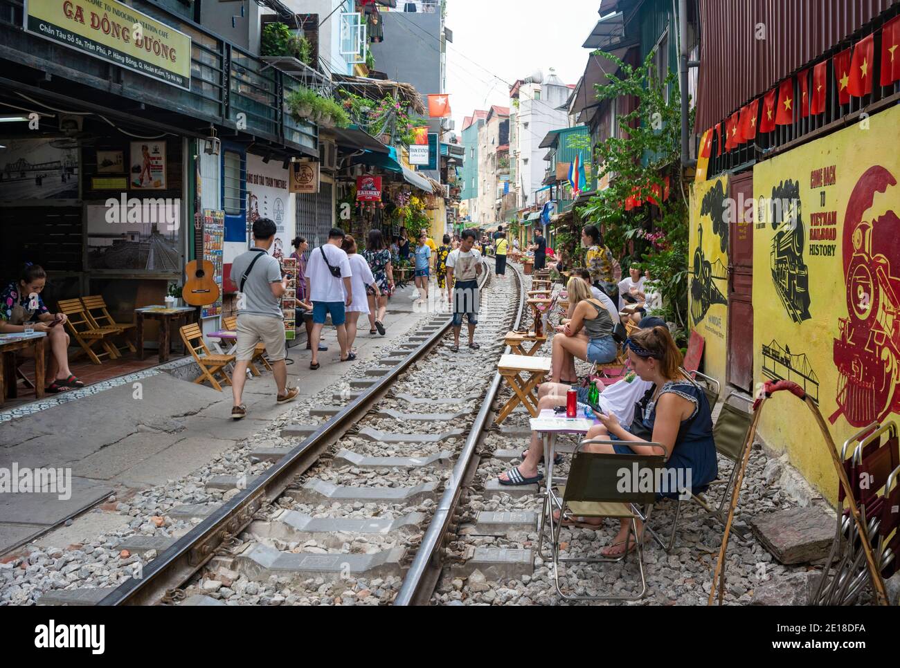Hanoi, Vietnam - 23rd June 2019: "Hanoi Street Train" is a place in ...