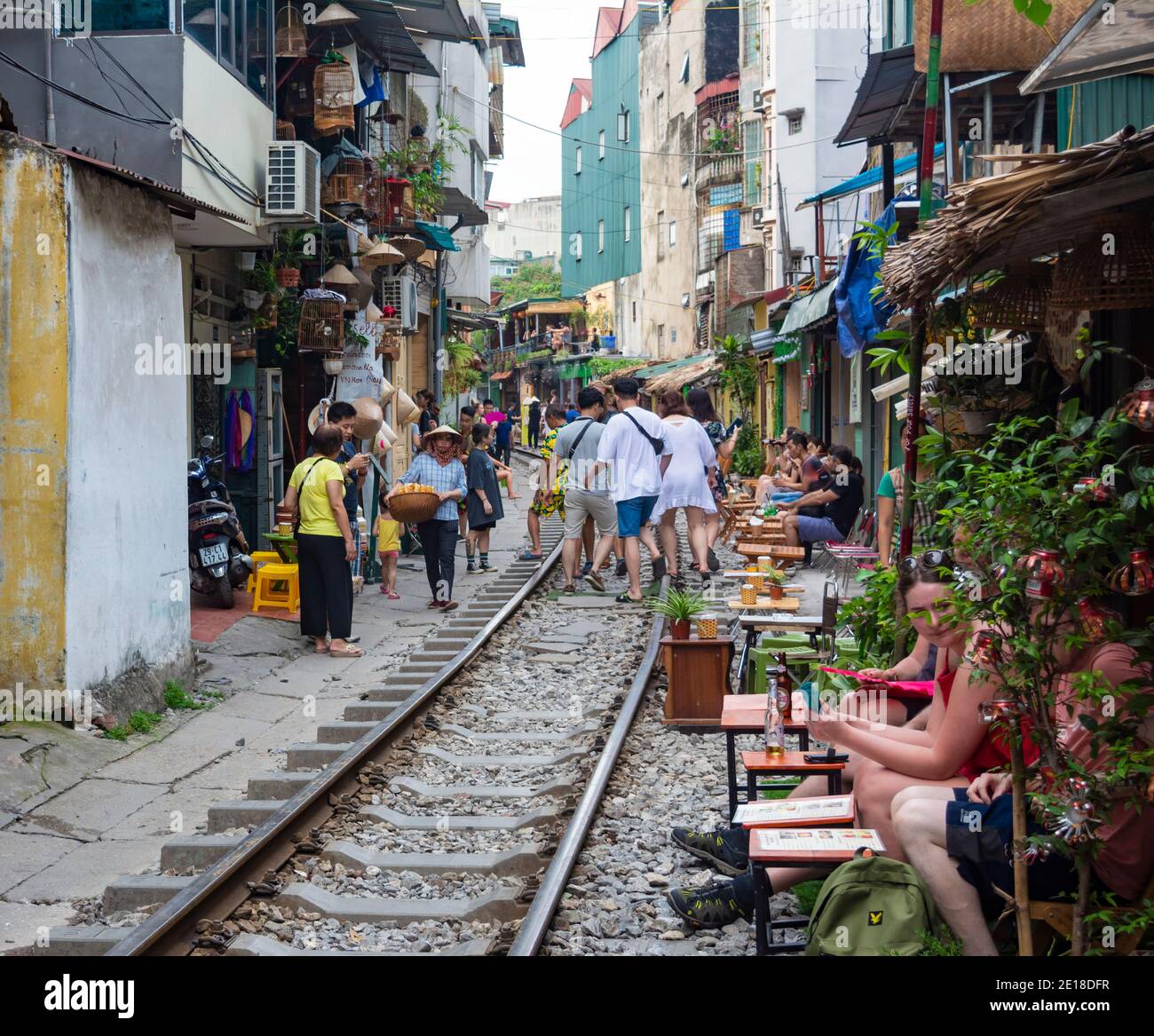 Hanoi, Vietnam - 23rd June 2019: "Hanoi Street Train" is a place in ...