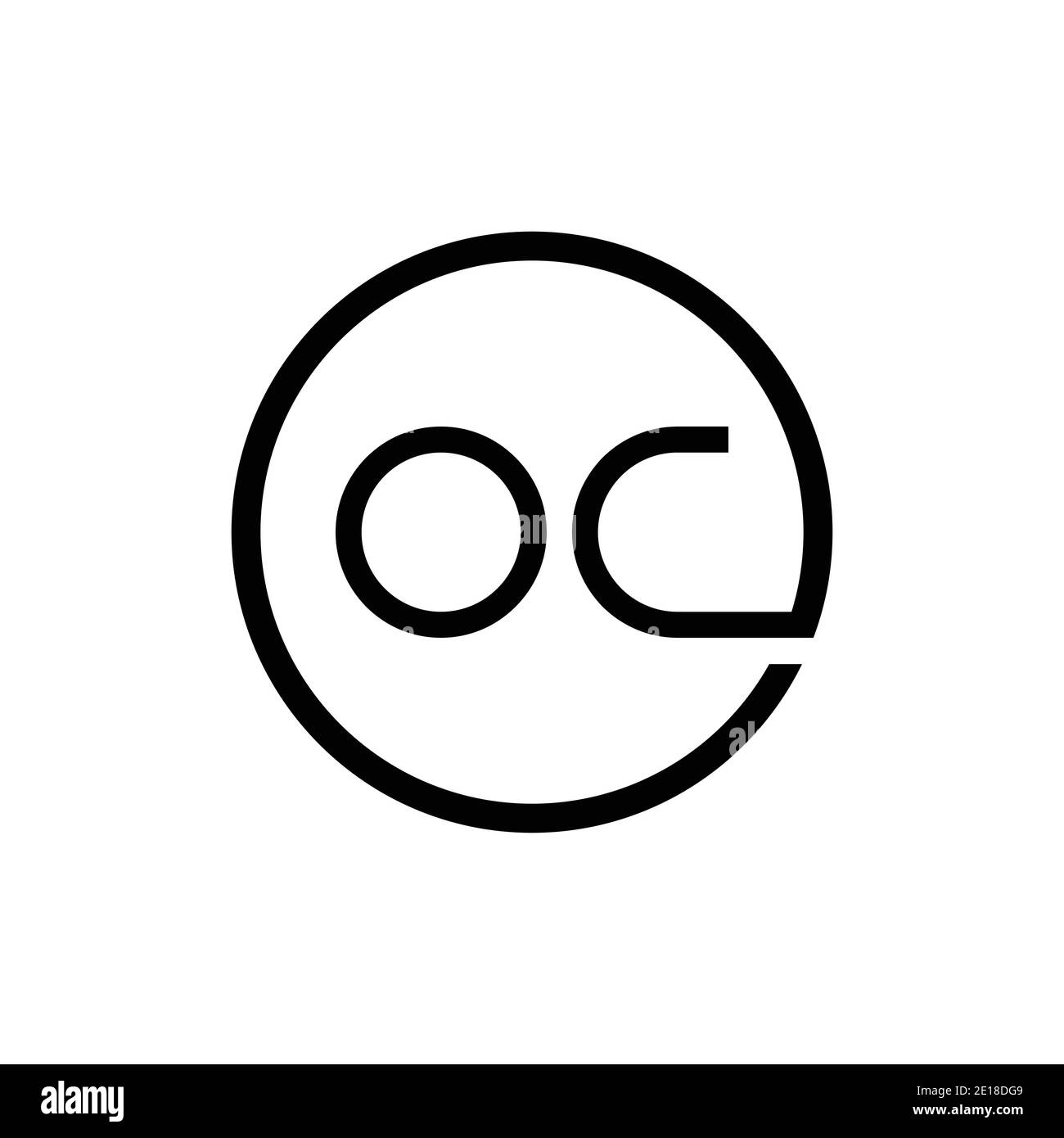 Initial Circle Letter OC Logo Design Vector Template. Abstract Minimal ...
