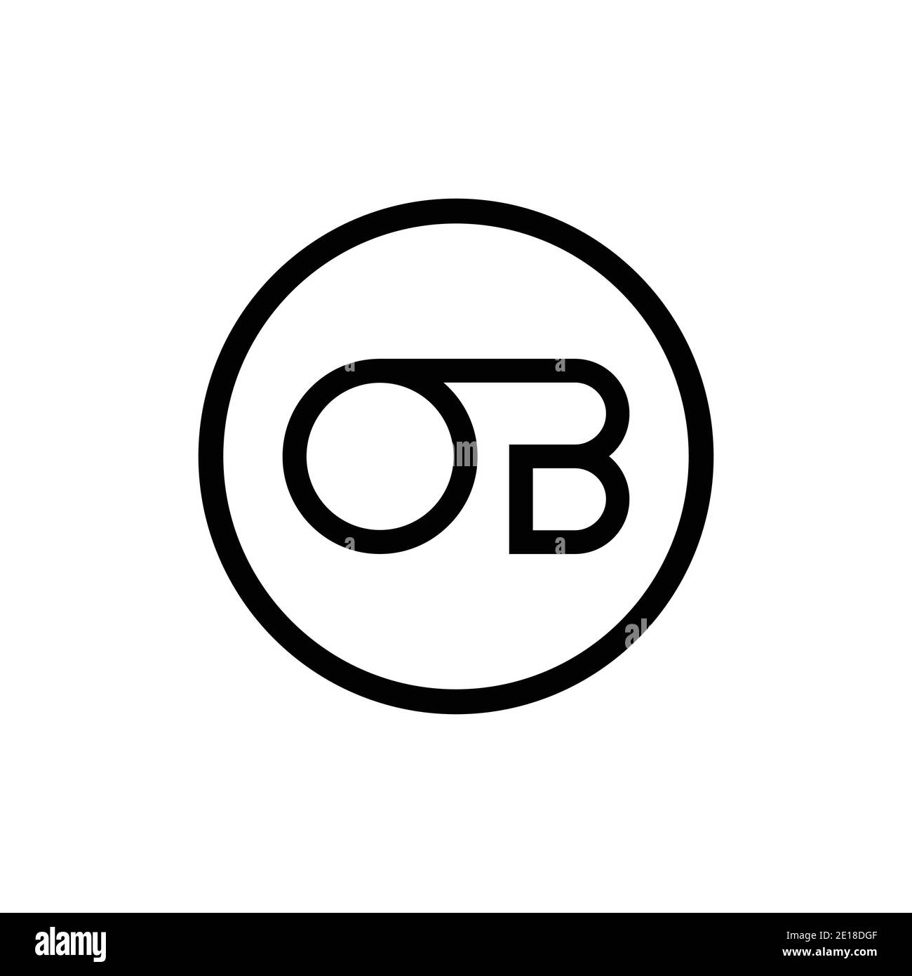 Initial Circle Letter OB Logo Design Vector Template. Abstract Minimal ...