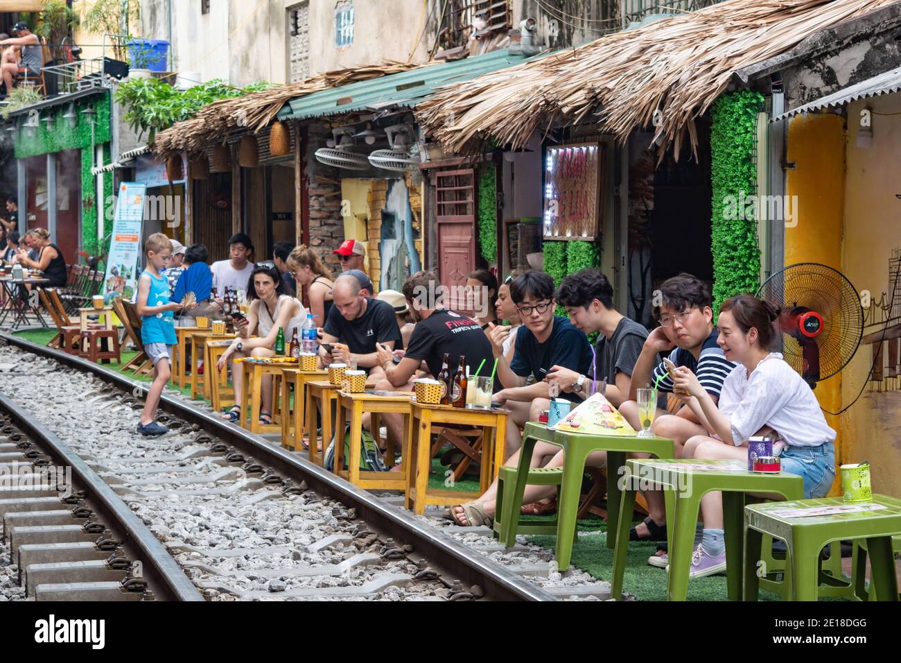 Hanoi, Vietnam - 23rd June 2019: "Hanoi Street Train" is a place in ...