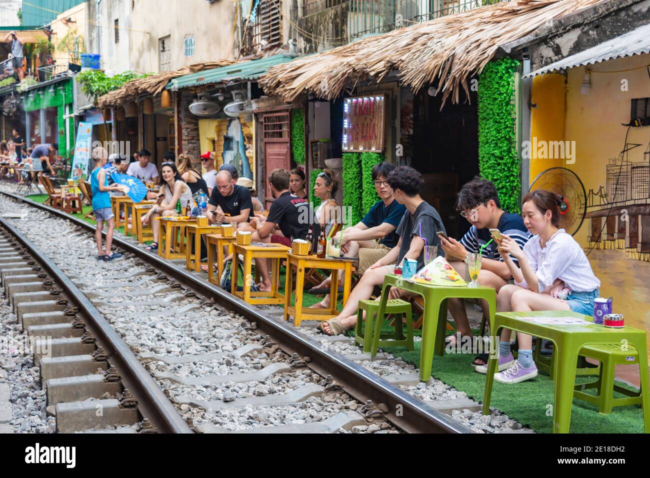 Hanoi, Vietnam - 23rd June 2019: "Hanoi Street Train" is a place in ...