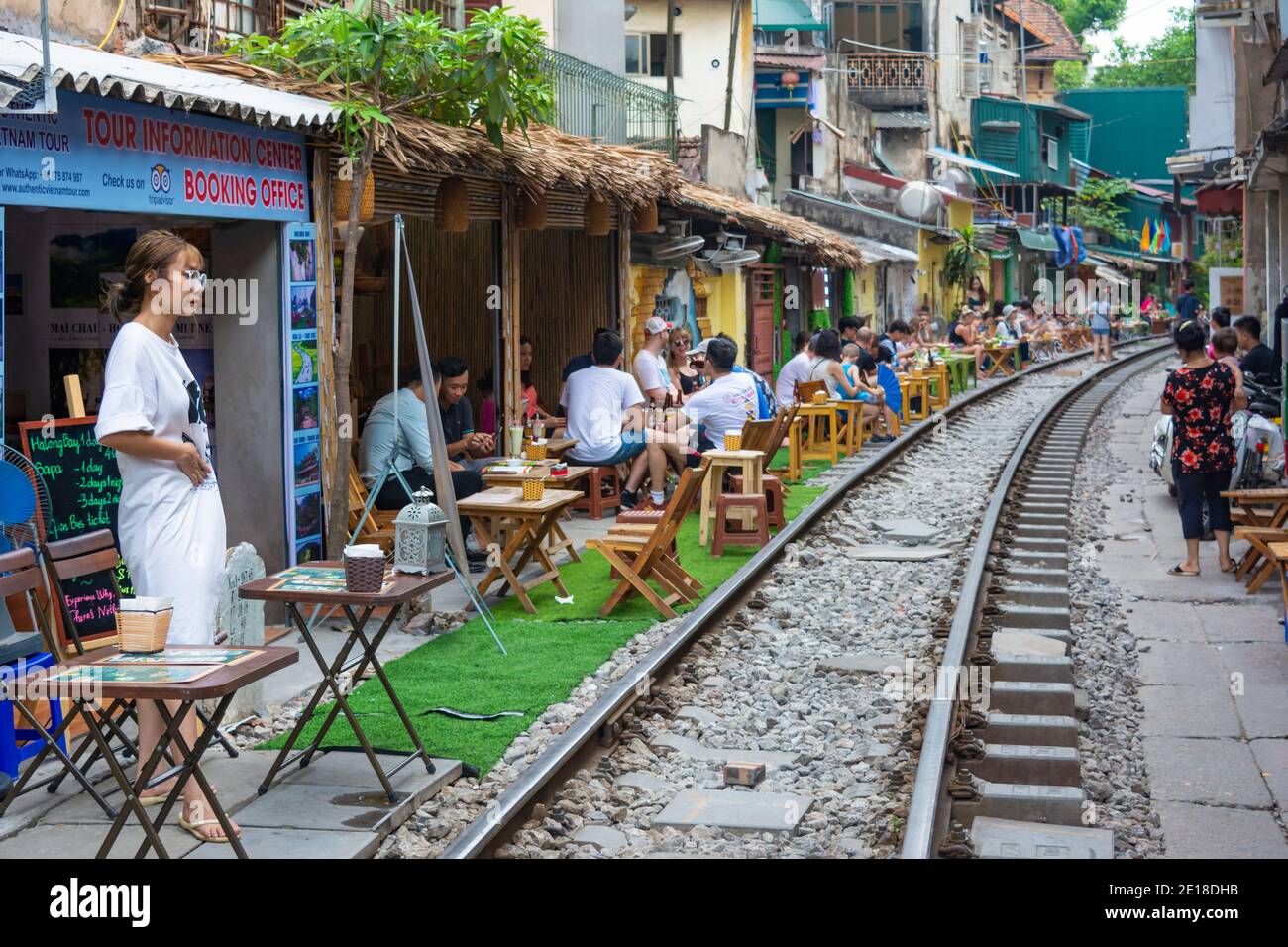 Hanoi, Vietnam - 23rd June 2019: "Hanoi Street Train" is a place in ...