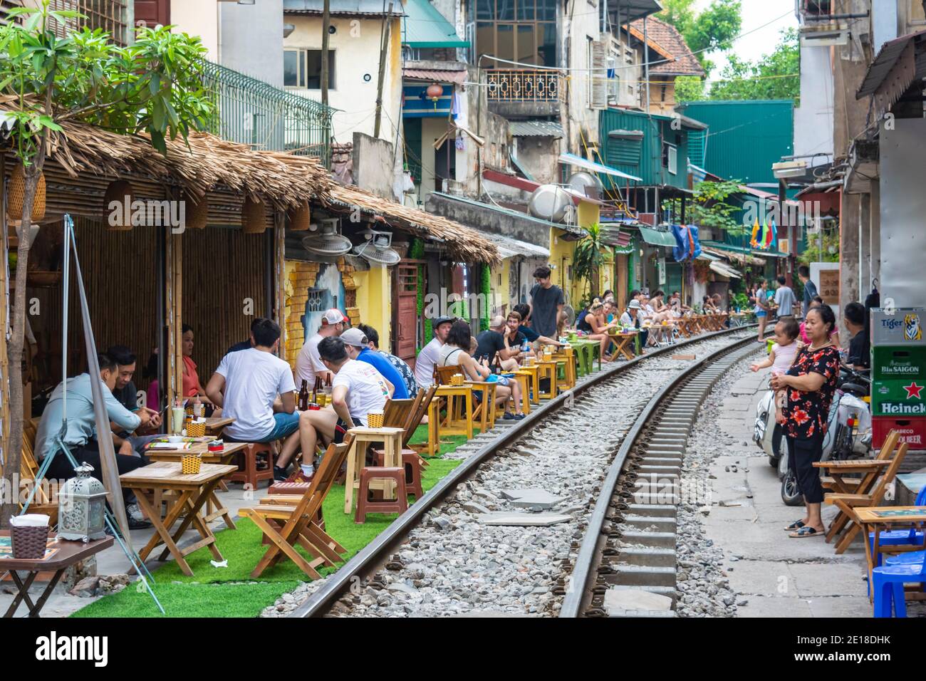 Hanoi, Vietnam - 23rd June 2019: "Hanoi Street Train" is a place in ...