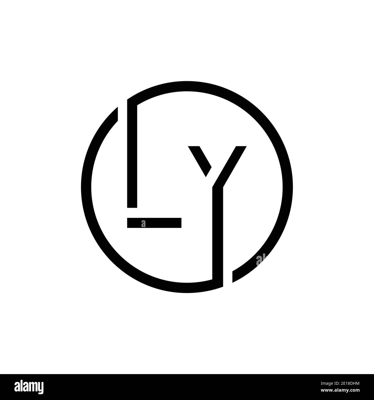 Initial Circle LY letter Logo Design vector Template. Abstract Letter ...