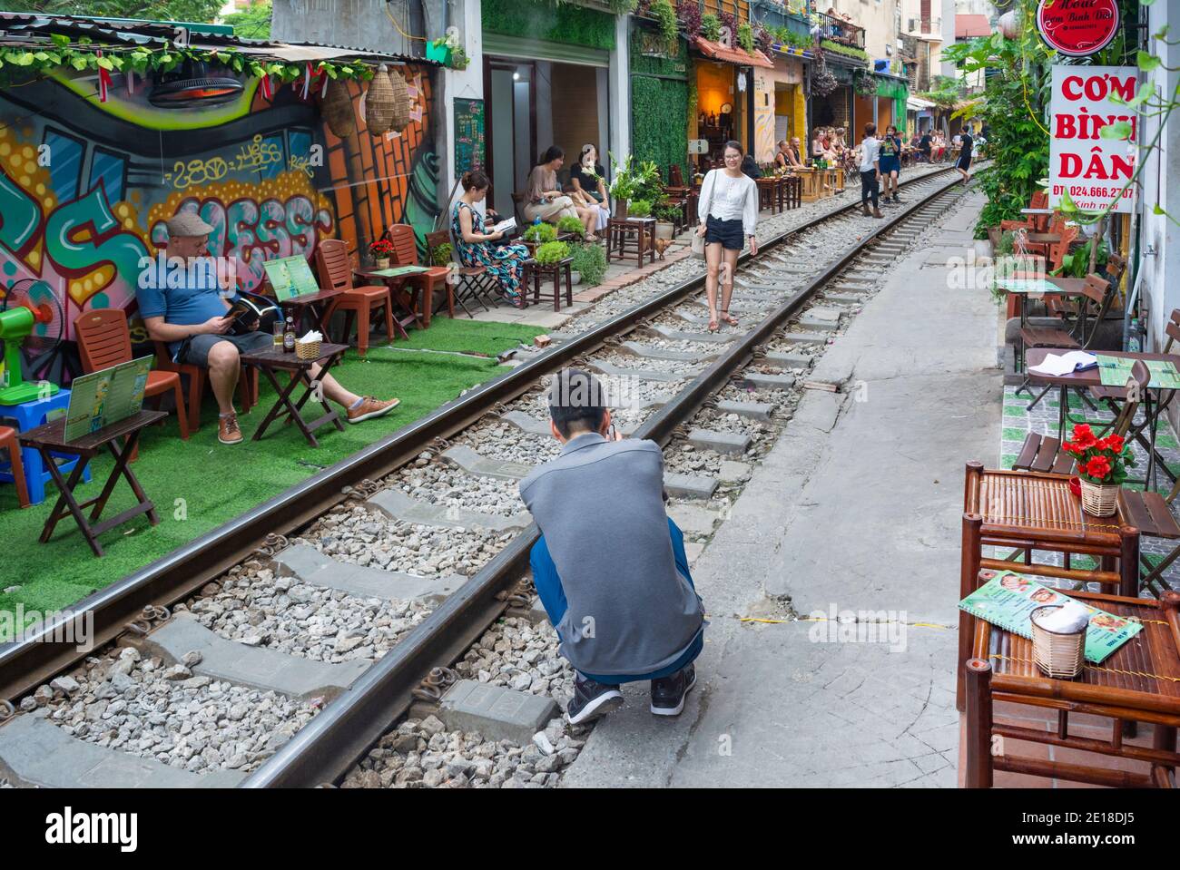 Hanoi, Vietnam - 23rd June 2019: "Hanoi Street Train" is a place in ...