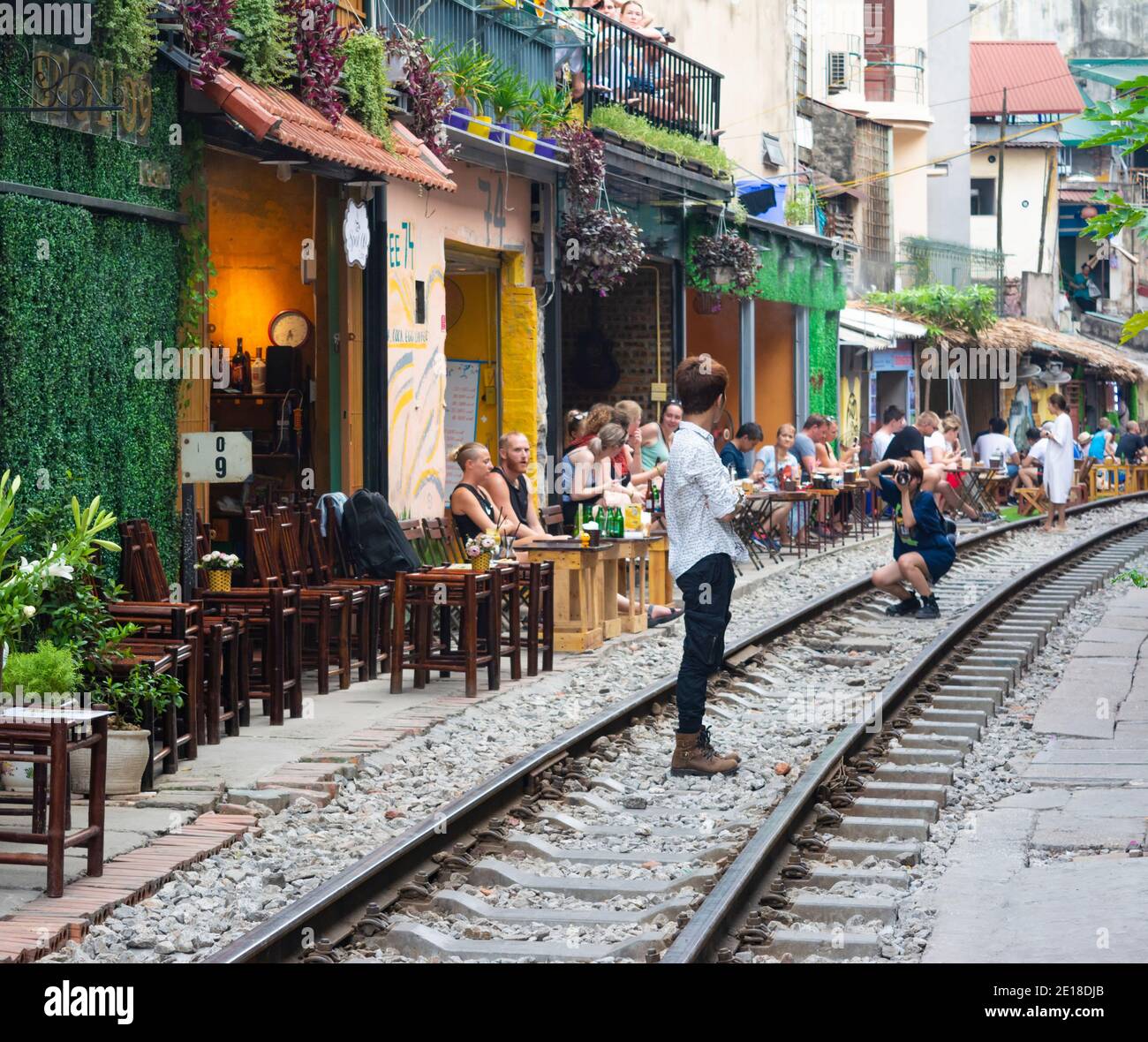 Hanoi, Vietnam - 23rd June 2019: "Hanoi Street Train" is a place in ...