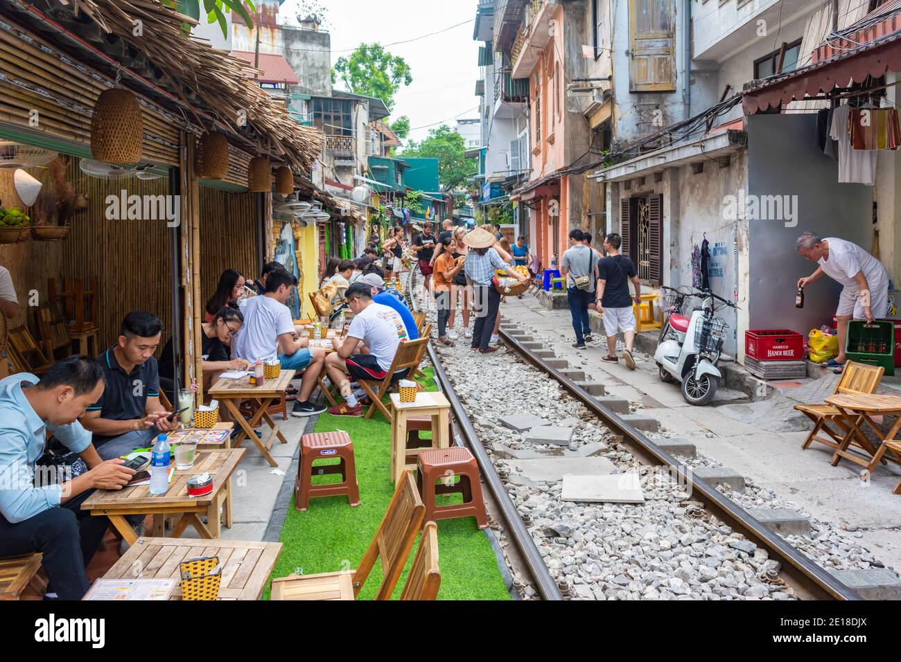 Hanoi, Vietnam - 23rd June 2019: "Hanoi Street Train" is a place in ...