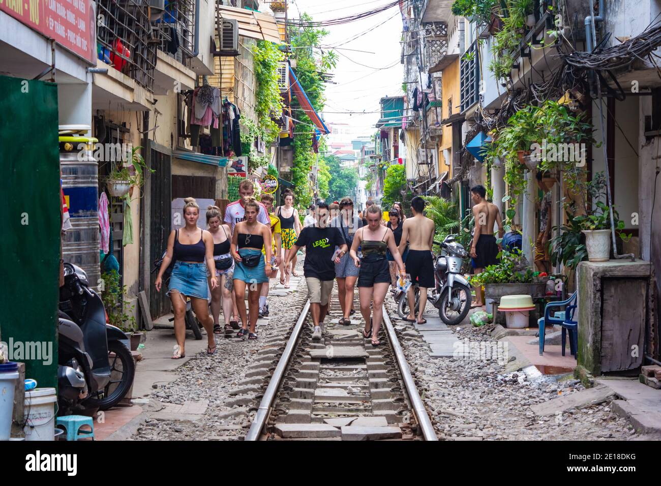 Hanoi, Vietnam - 23rd June 2019: "Hanoi Street Train" is a place in ...