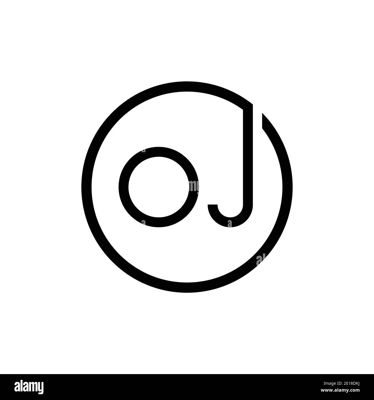 Initial Circle Letter OJ Logo Design Vector Template. Abstract Minimal ...