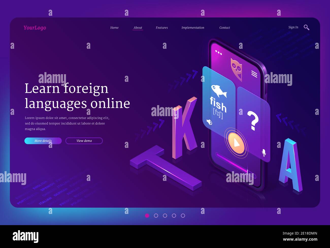 Multilingual application Stock Vector Images - Alamy