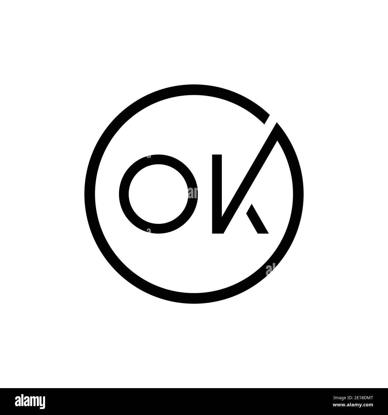 Initial Circle Letter OK Logo Design Vector Template. Abstract Minimal ...