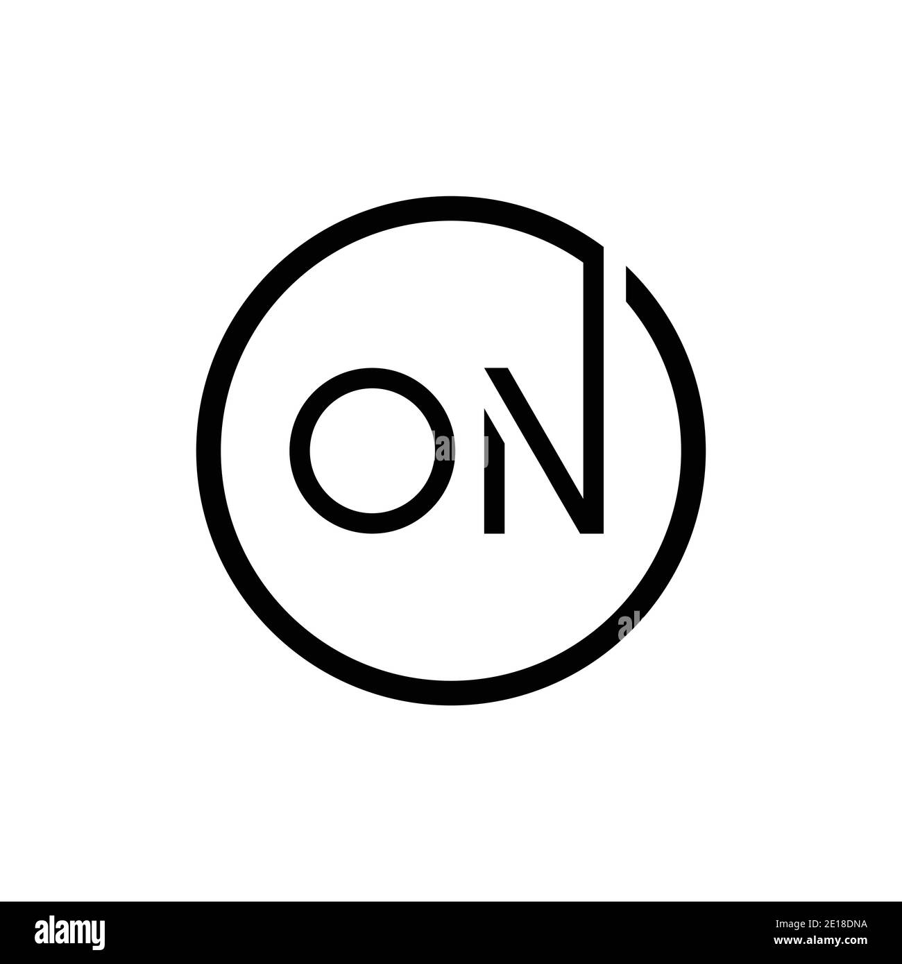 Initial Circle Letter ON Logo Design Vector Template. Abstract Minimal ...