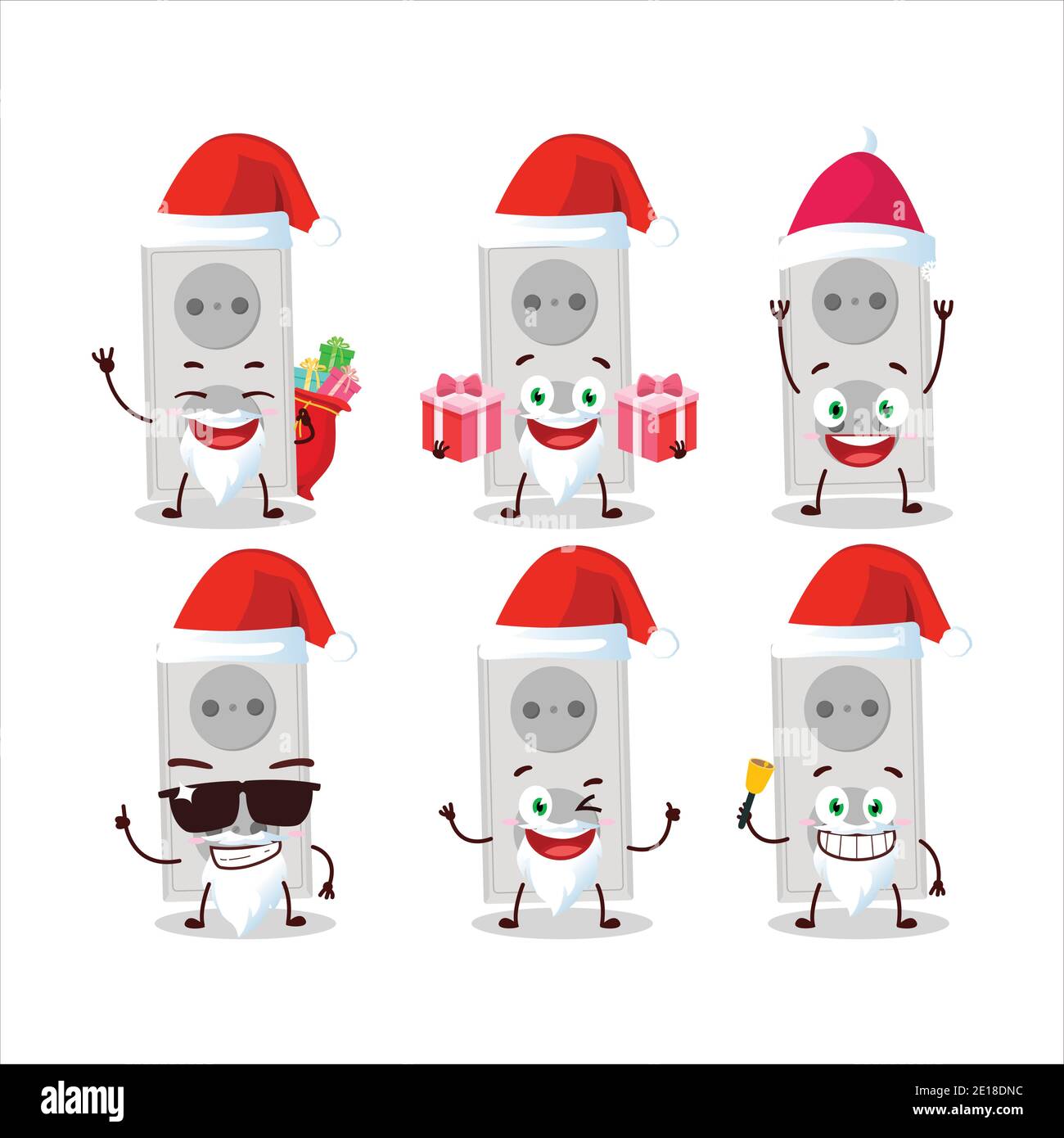 Santa Claus emoticons with double electric adapter cartoon character ...