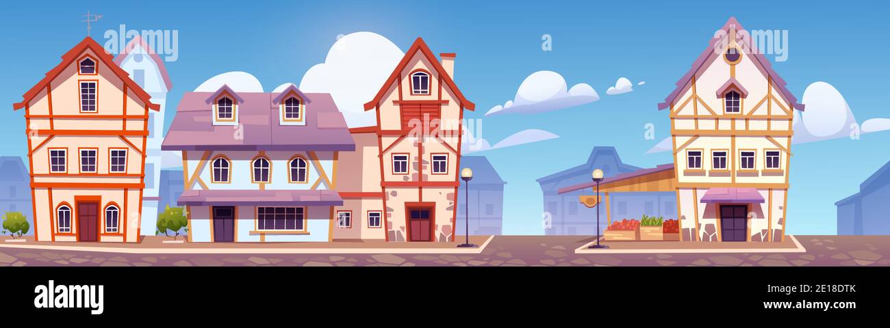 Traditional european market Stock Vector Images - Alamy