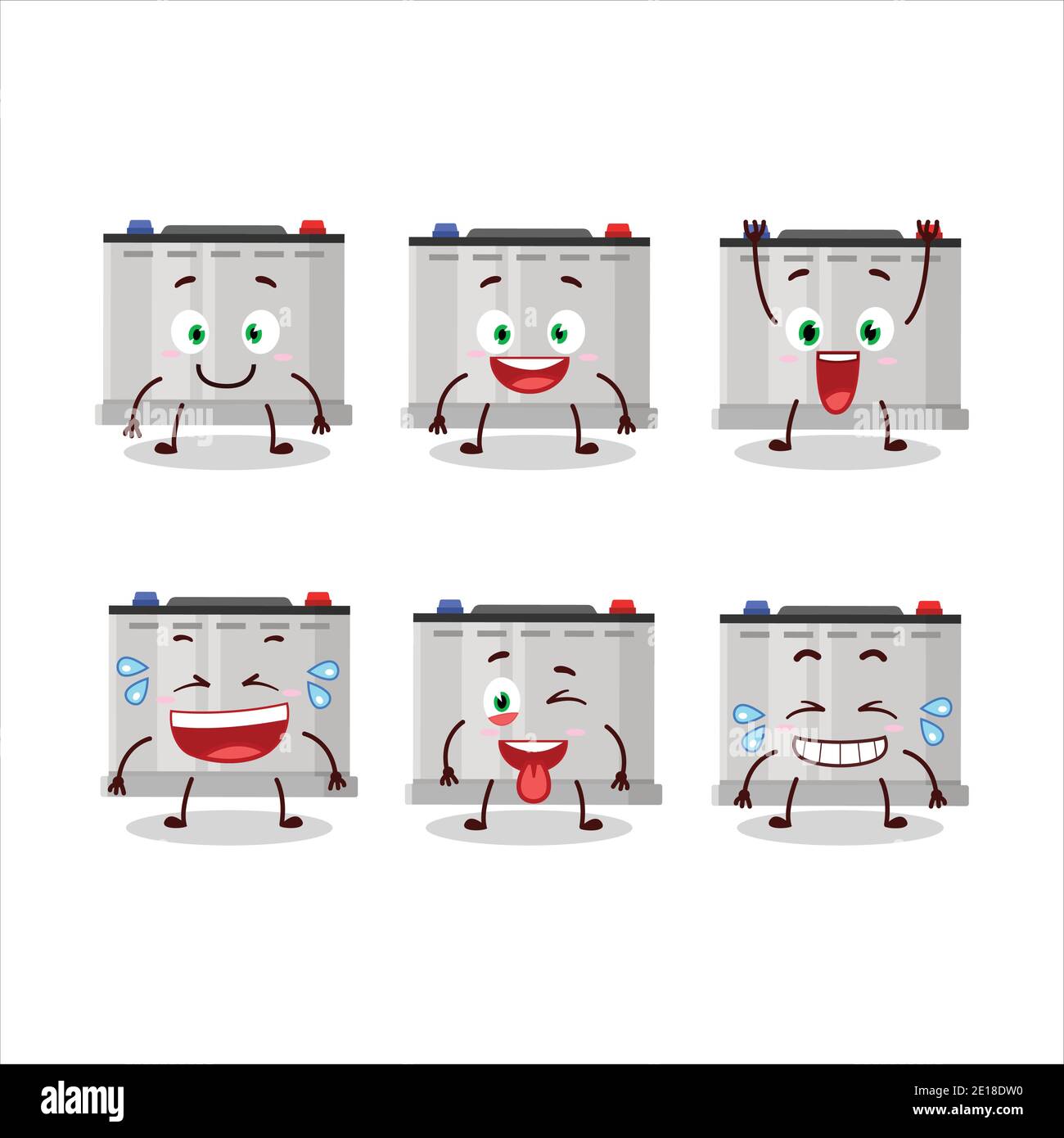 Cartoon character of accumulator battery with smile expression. Vector ...