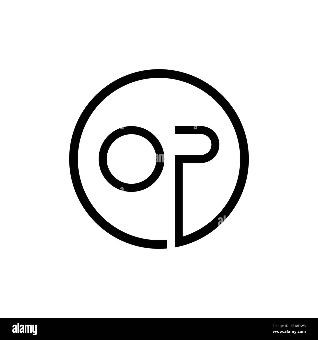 Initial Circle Letter OP Logo Design Vector Template. Abstract Minimal ...