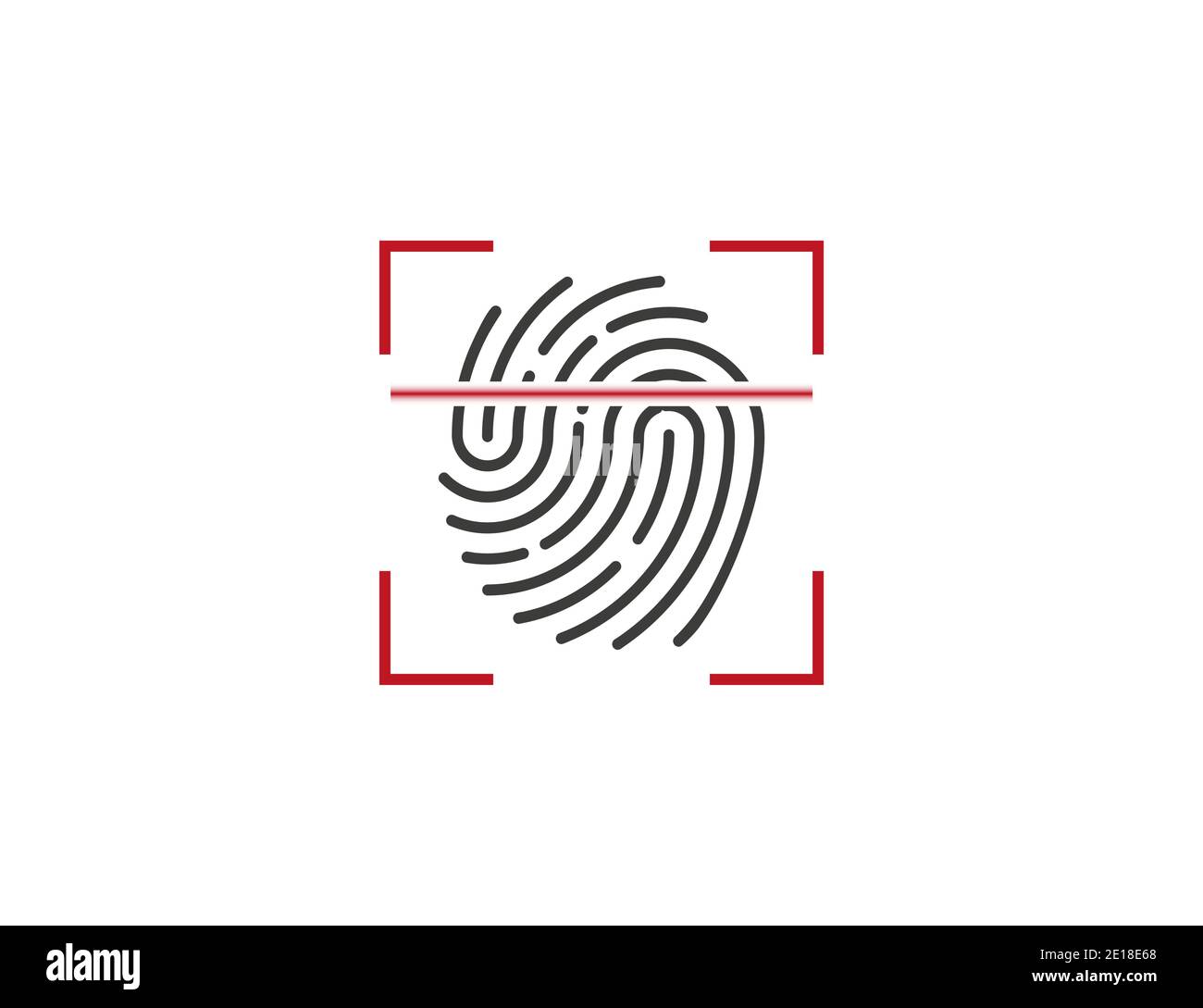 Biometric data, fingerprint, scan icon. Vector illustration, flat design Stock Vector Image ...